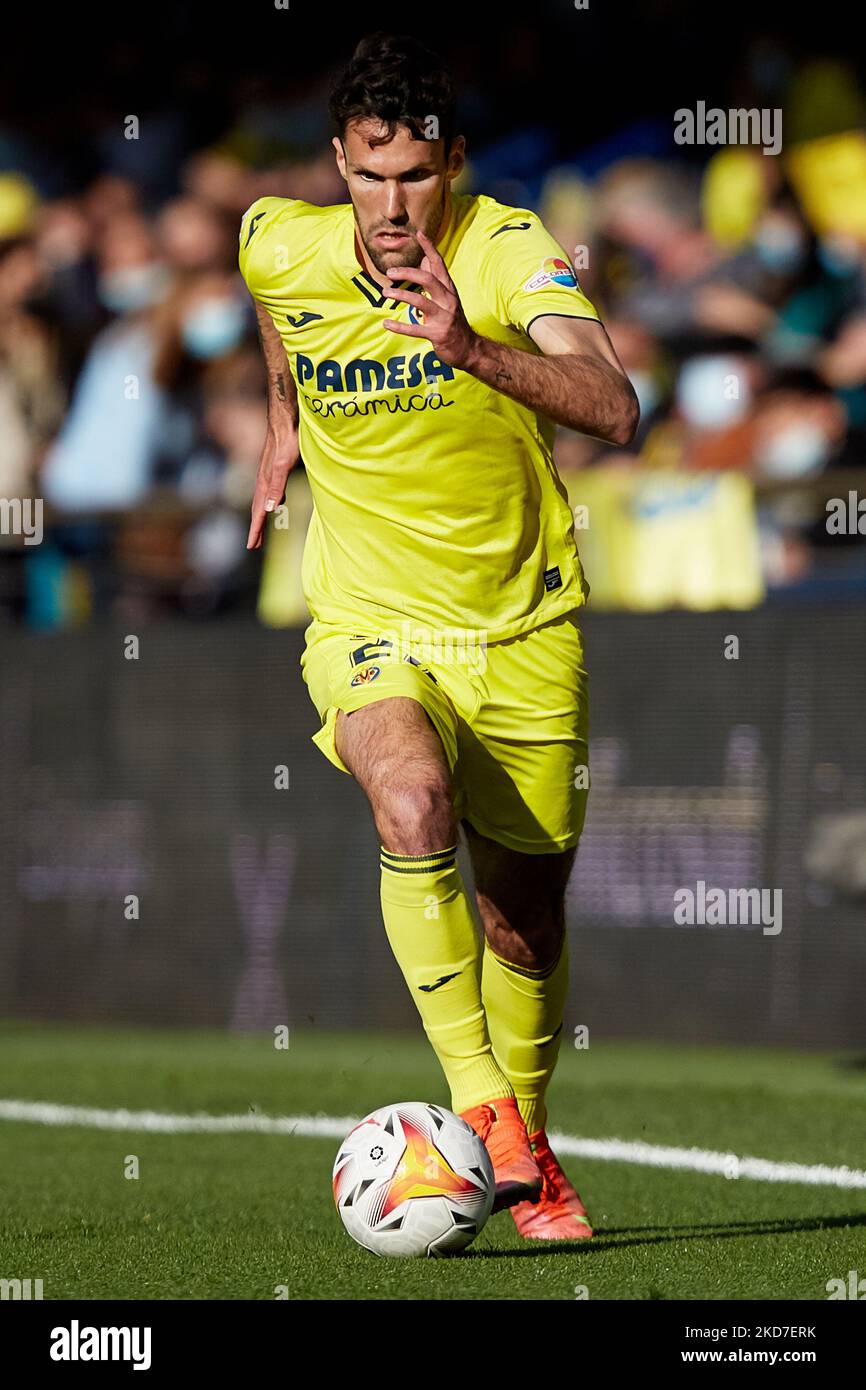 Alfonso Pedraza of Villarreal CF in action during the La Liga Santander ...