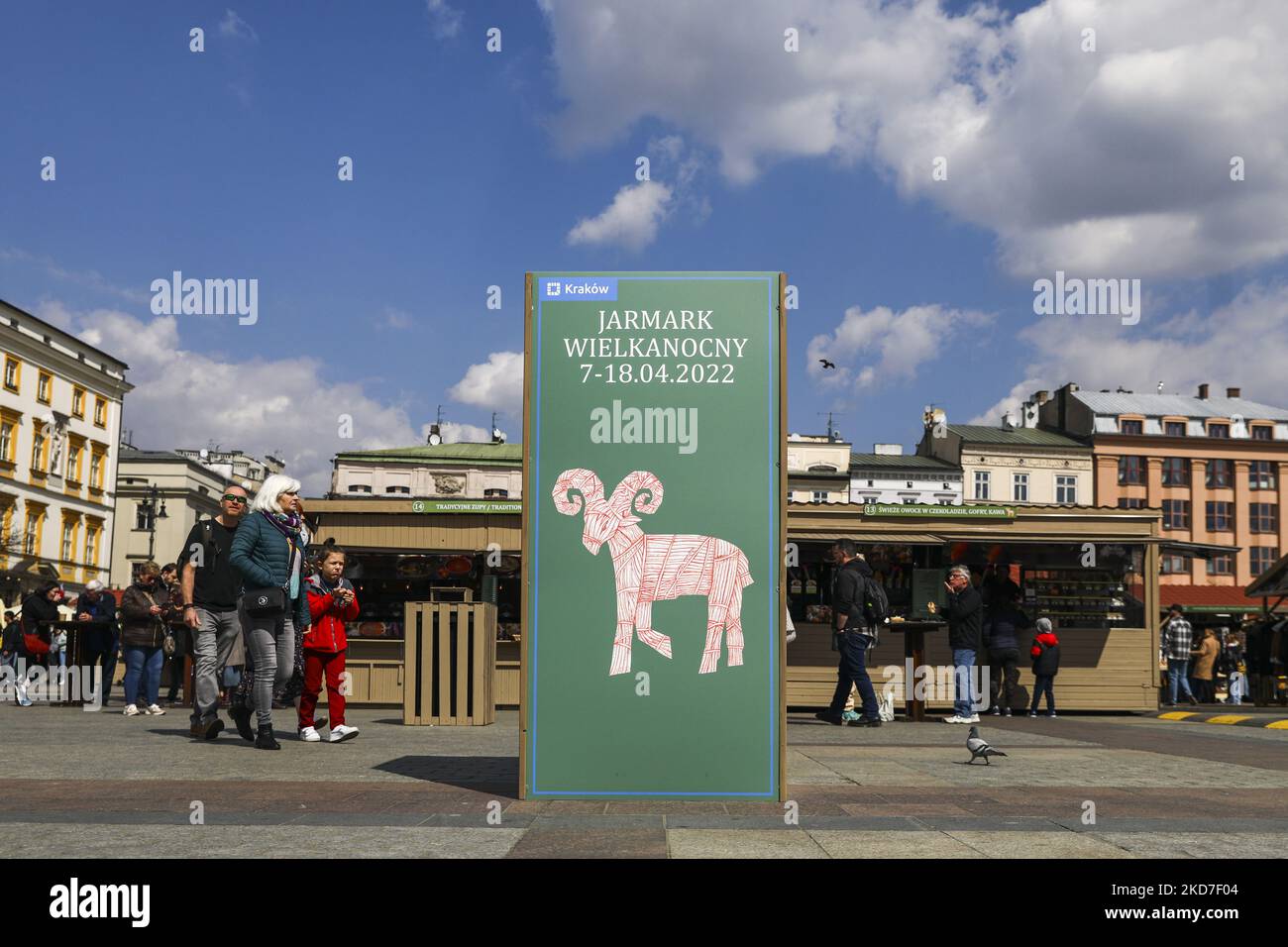 Traditional Easter Market at the Main Square in Krakow, Poland on April ...