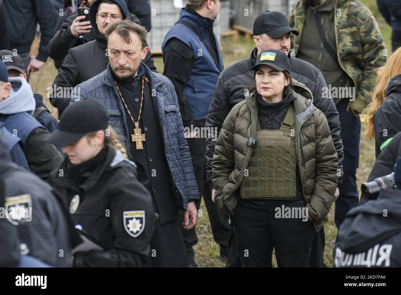 Prosecutor General of Ukraine Iryna Venediktova during visit to a mass ...