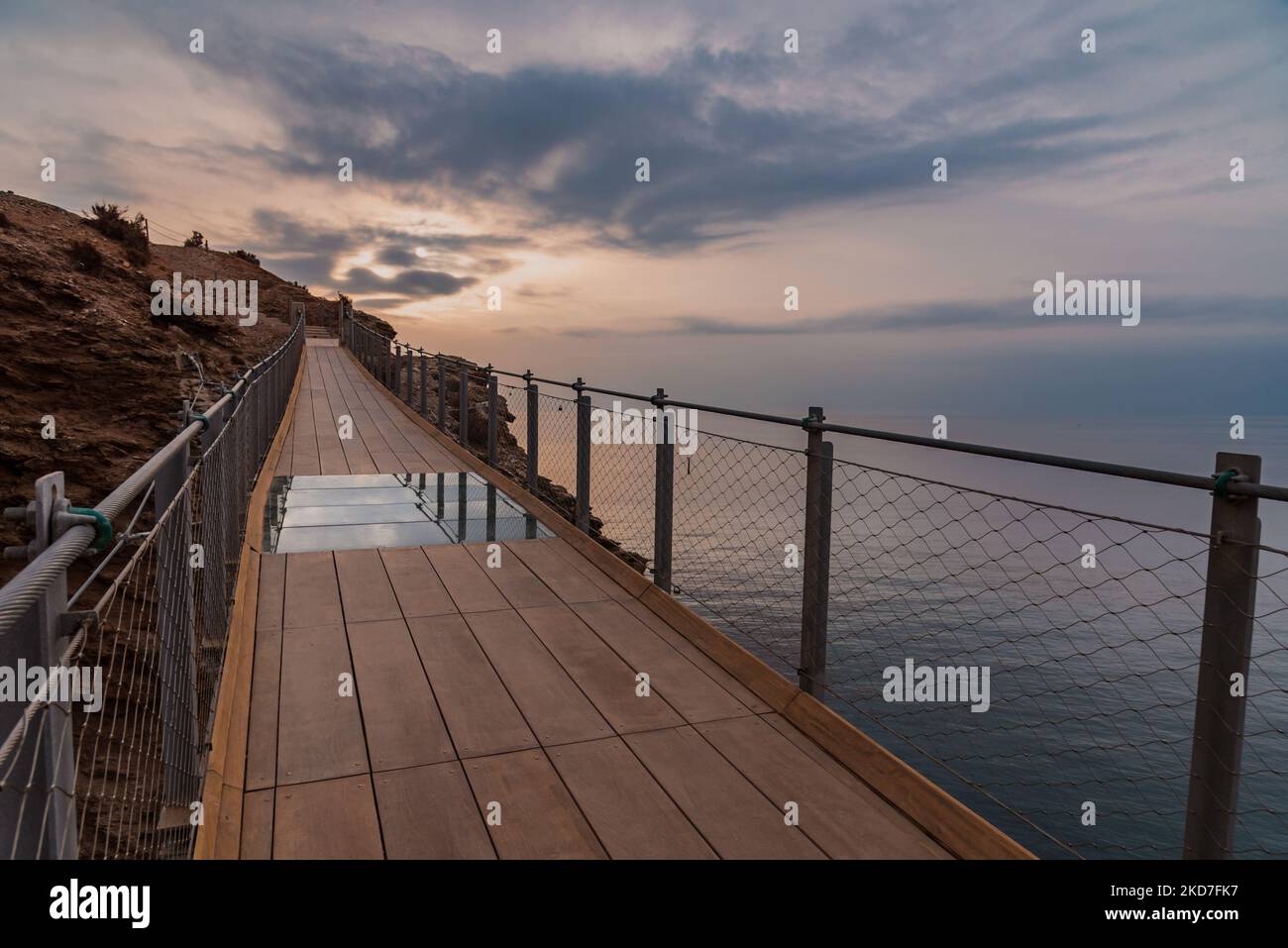 Jolucar suspension footbridge, in Torrenueva Costa, Granada, view of ...