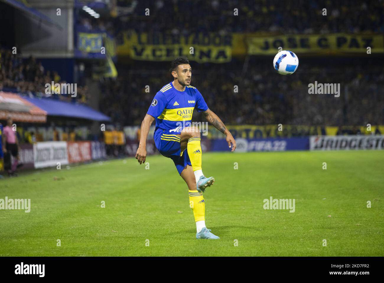 Eduardo Salvio of Boca in action during a match between Boca Juniors ...