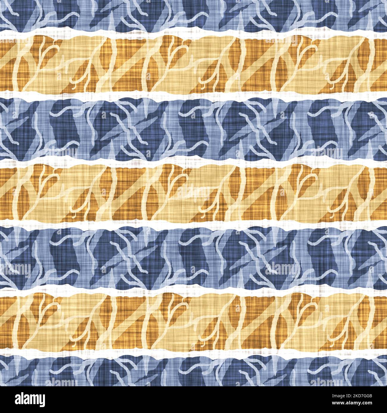 Seamless French country kitchen stripe fabric pattern print. Blue ...