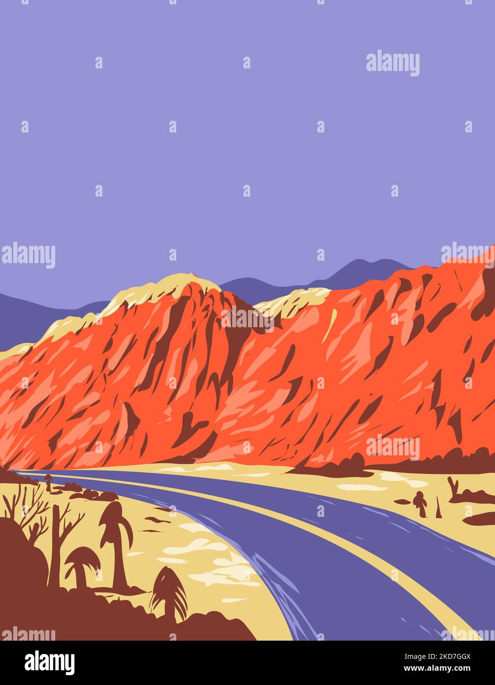 WPA poster art of Red Rock Canyon National Conservation Area in Nevada ...