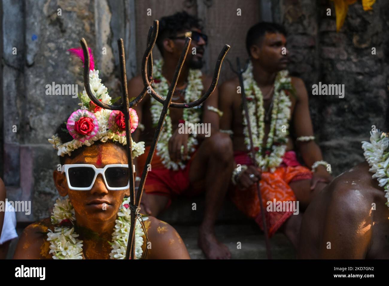 Devotees most commonly called as Gajon Sonnyasi as seen in front of a ...