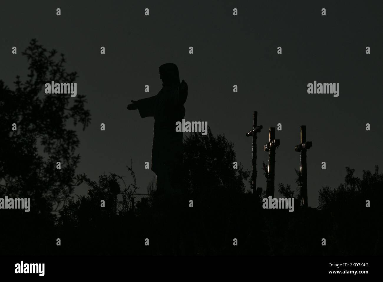 Cristo Blanco, a large statue of Jesus Christ, perched high above the ...