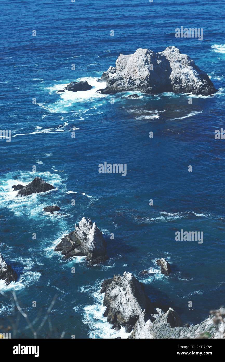 An aerial view of rocks in the sea Stock Photo - Alamy