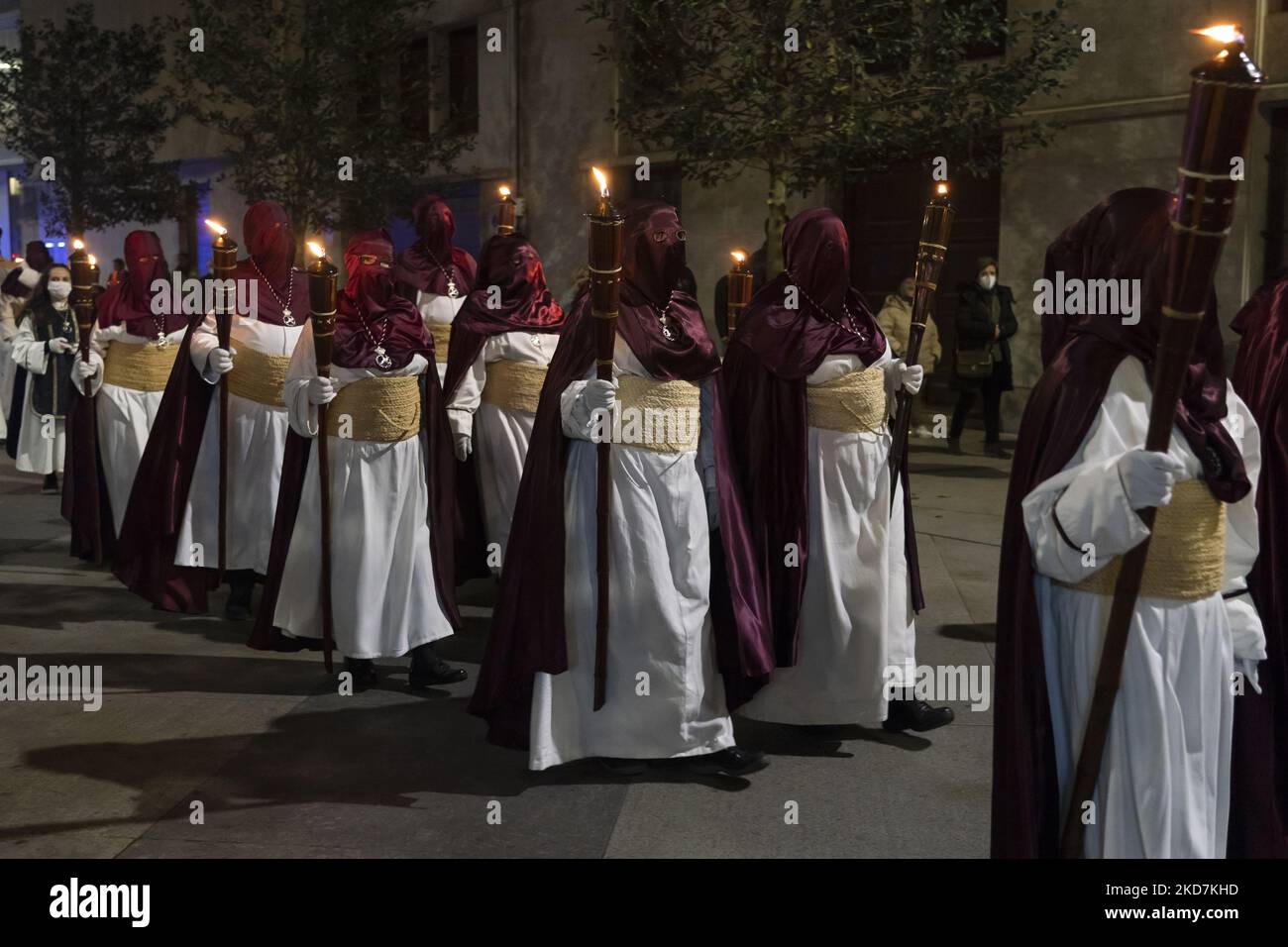 The Holy Thursday night procession known as the Holy Christ of Peace ...