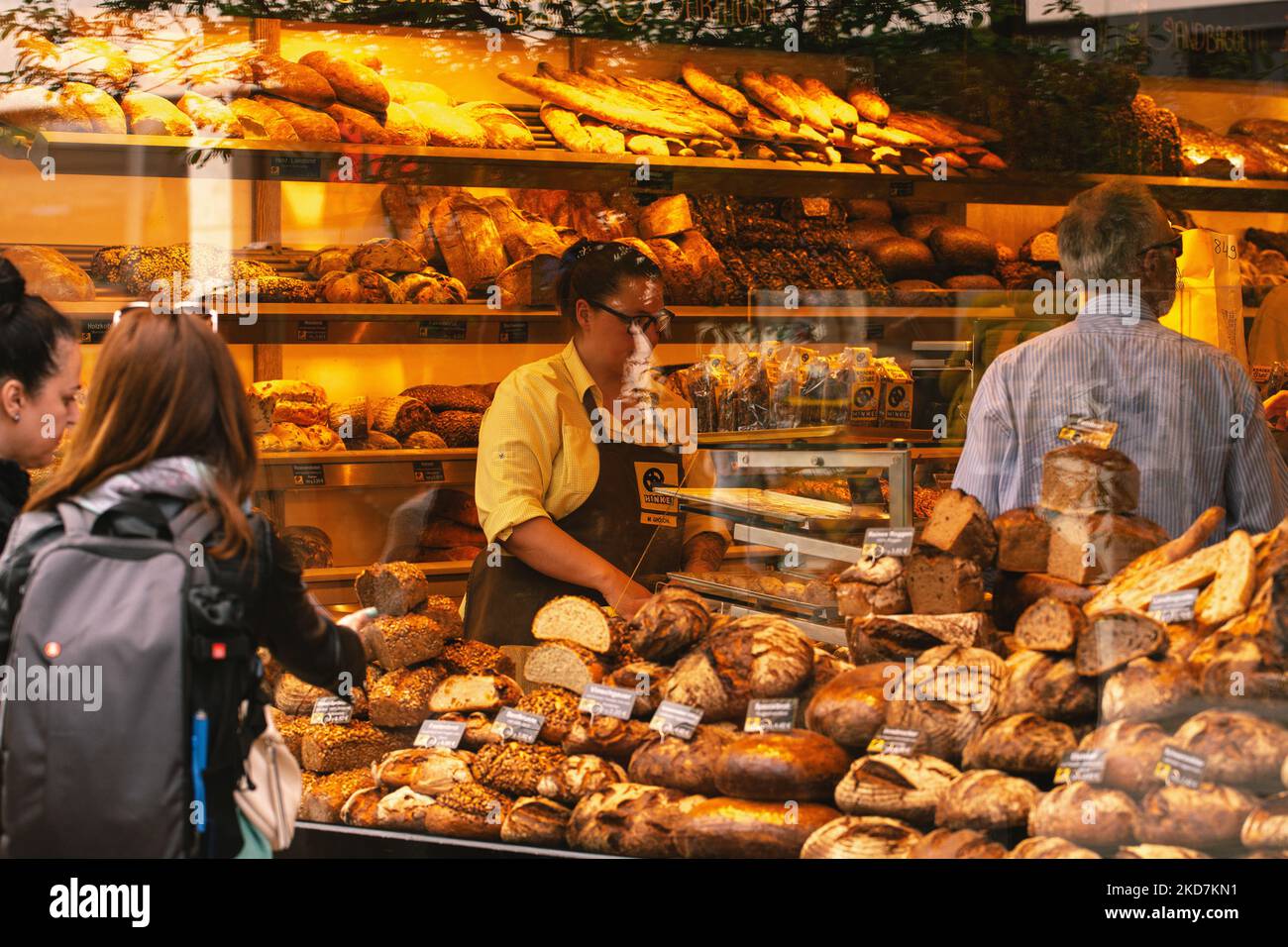 breads are seen in front of Baeckerei Hinkel, a bakery in Duesseldorf ...