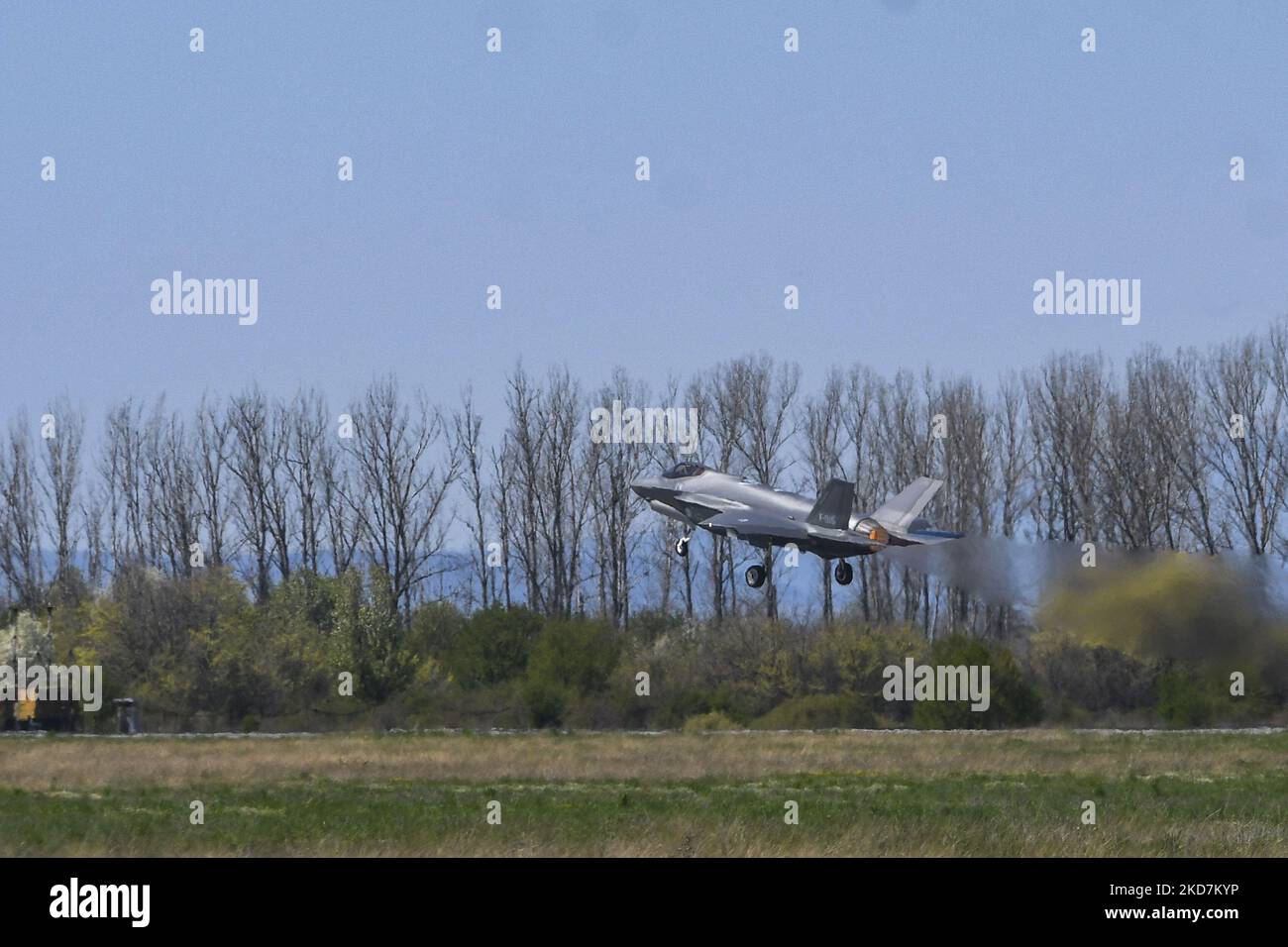 Lockheed Martin F-35 Lightning II jet during take off at Graf Ignatievo ...