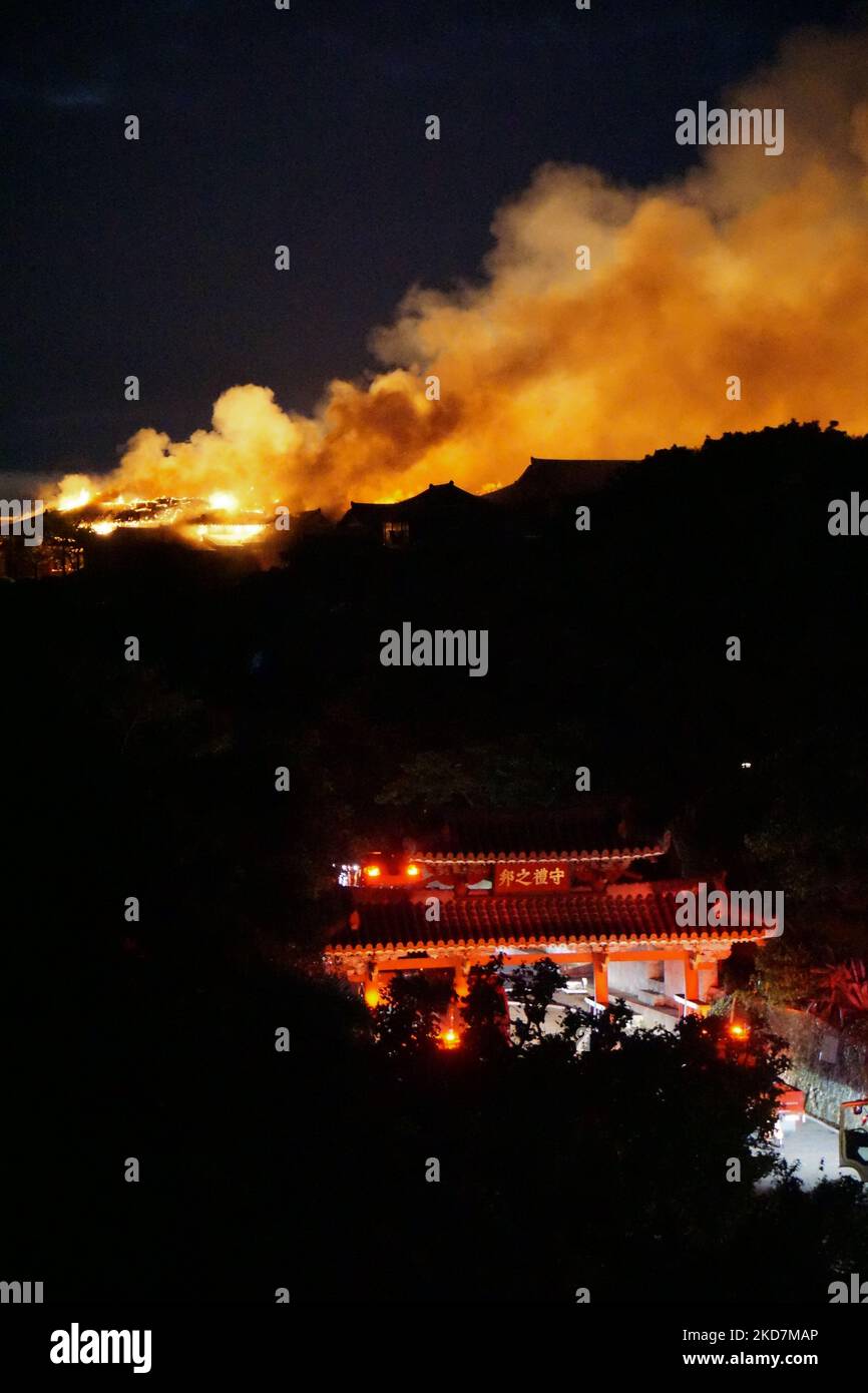 A fire ripped through the historical Shurijo castle in Naha, a UNESCO ...