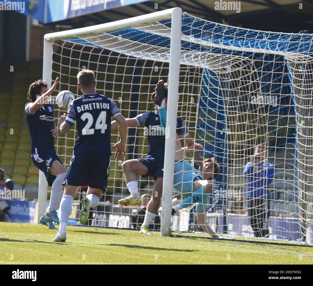 Jack Bridge of Southend United handball during National League between ...