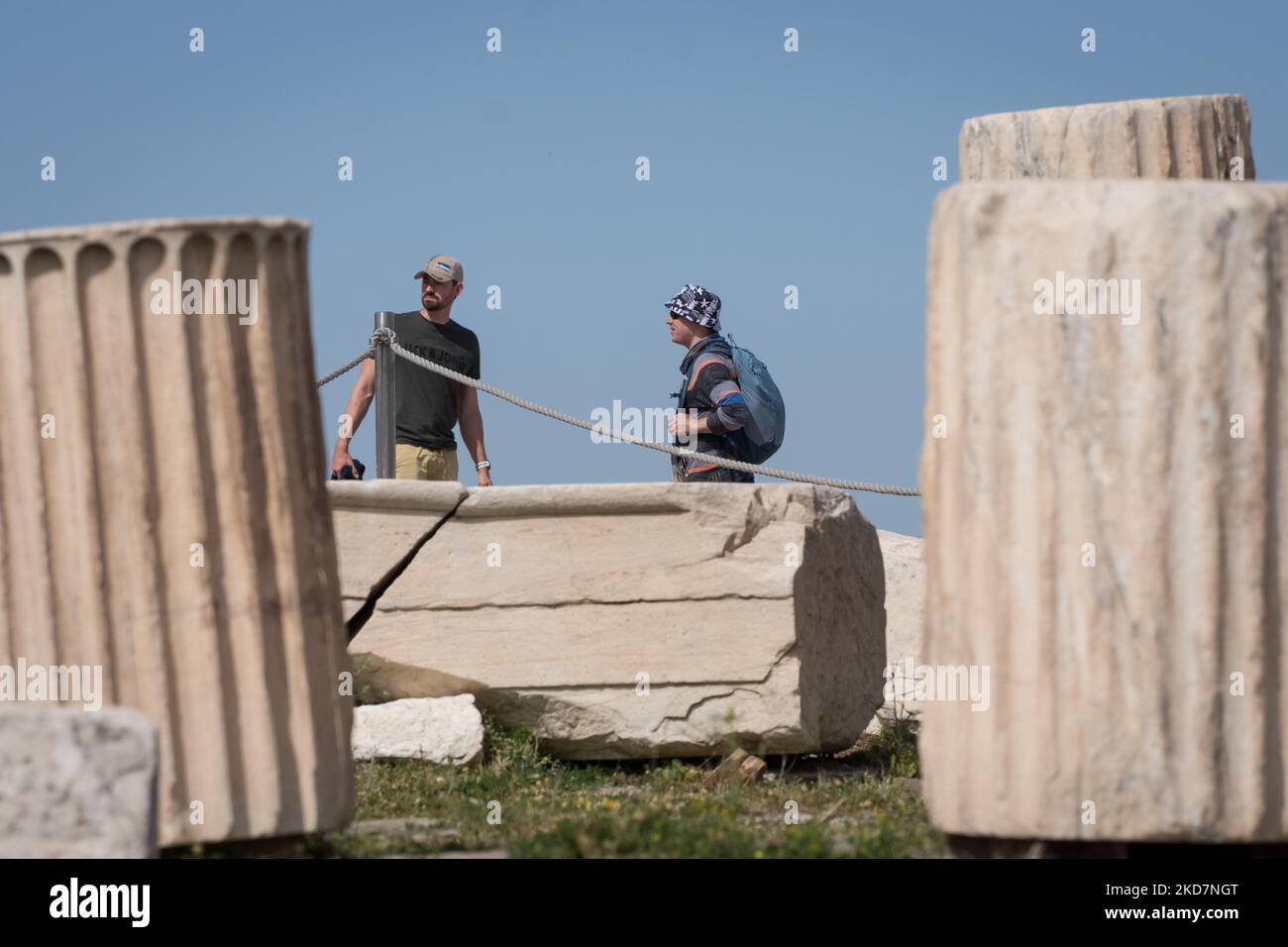 The Acropolis hill was filled with tourists on Friday morning to visit the ancient temple of ...