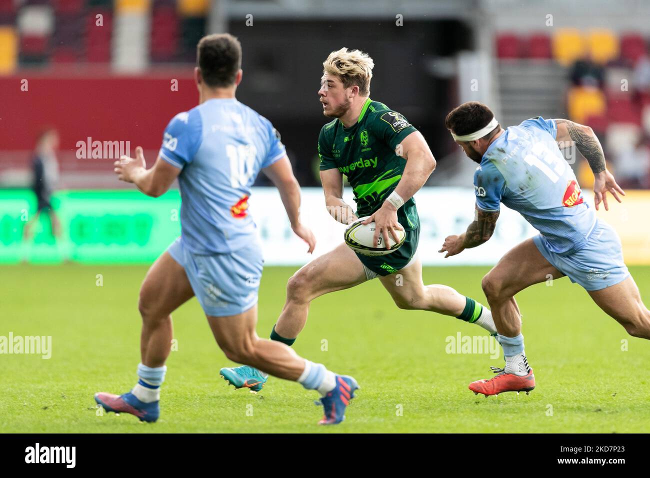Ollie Hassell-Collins of London Irish passes the ball during the ...
