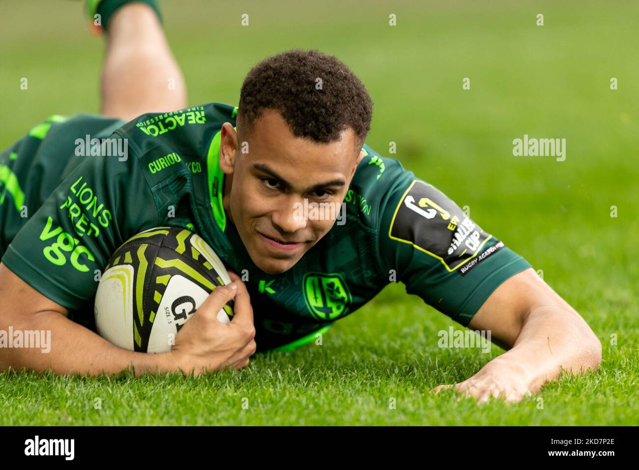 Will Joseph of London Irish scores a try during the European Rugby ...