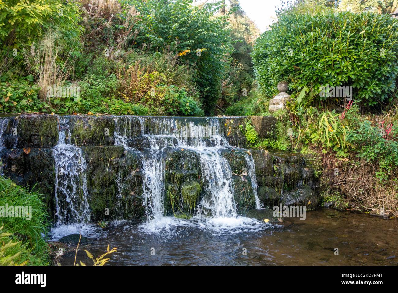 Waterfall in the village hamlet of Upper Hulme ,near Leek in the ...