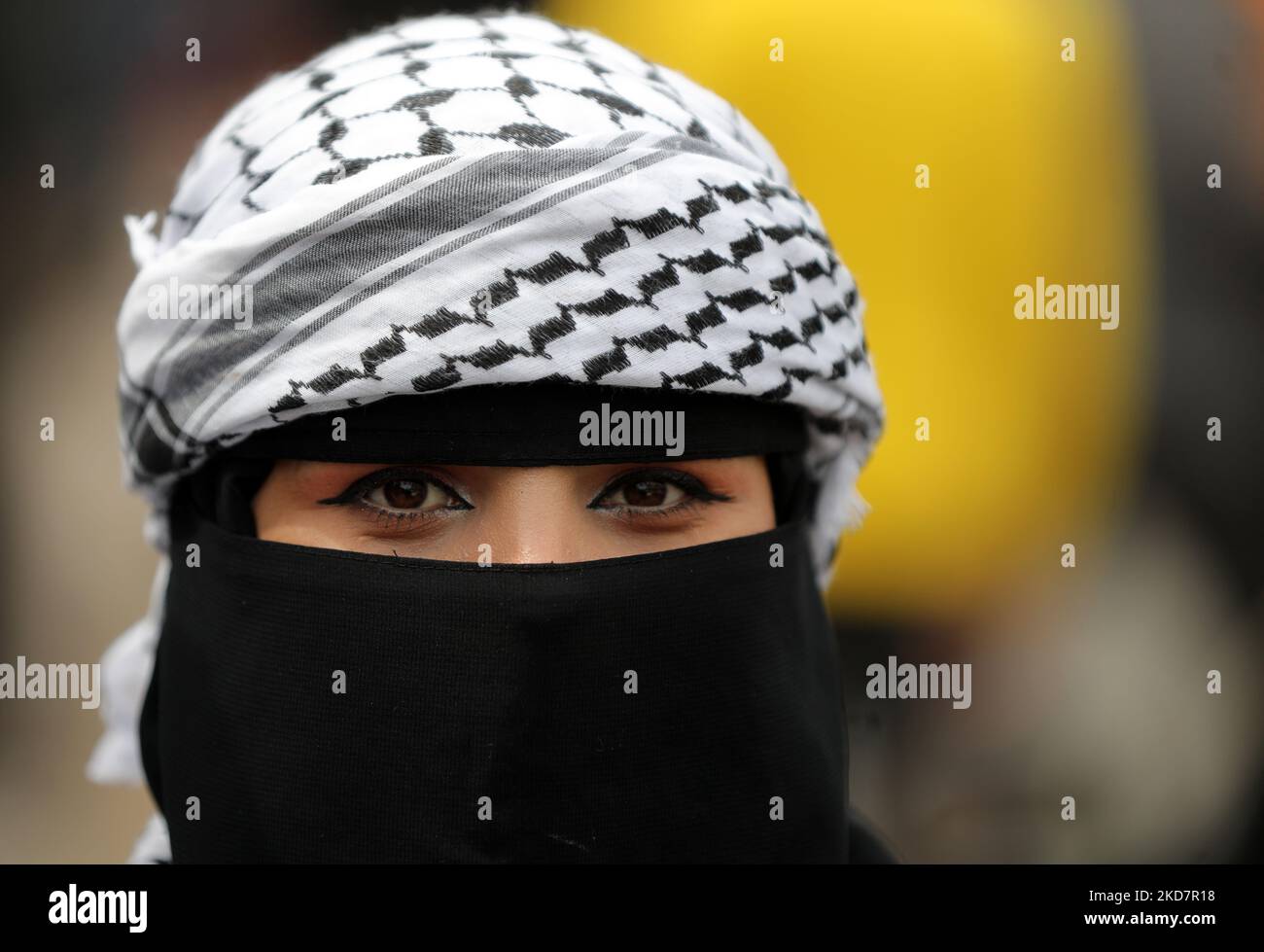 Palestinians take part in a rally marking the 34th anniversary of ...