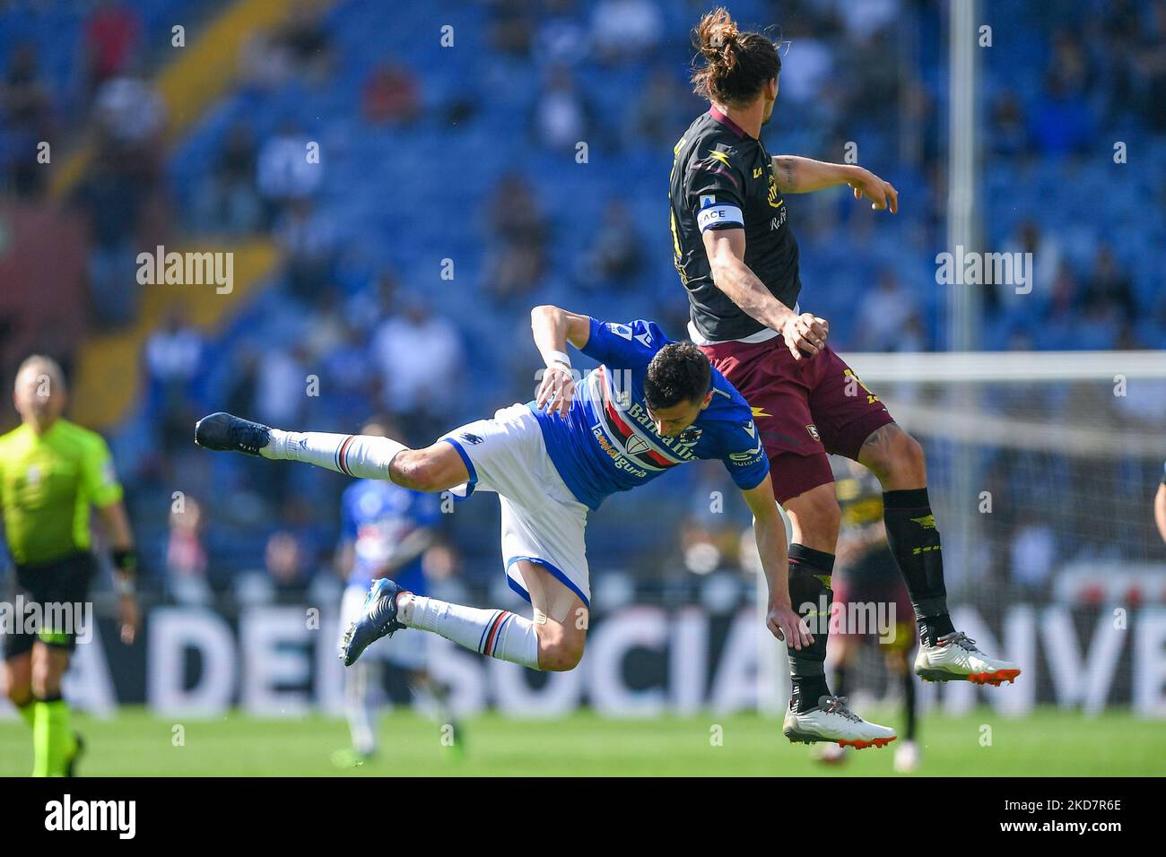 Alex Ferrari (Sampdoria) - Milan Djuric (Salernitana) during the ...