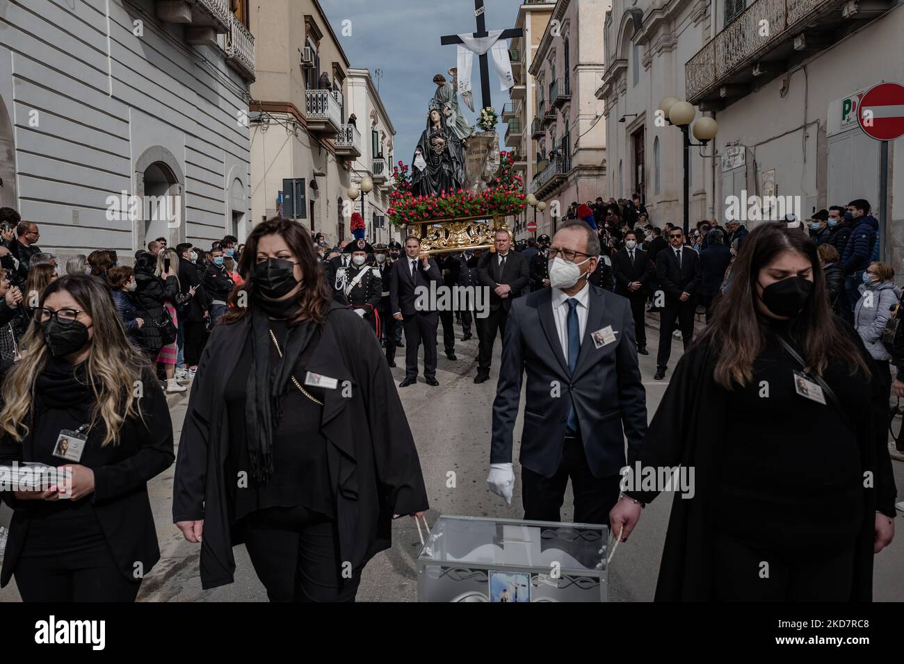 The statue of the Desolata in procession on Holy Saturday in Canosa di ...