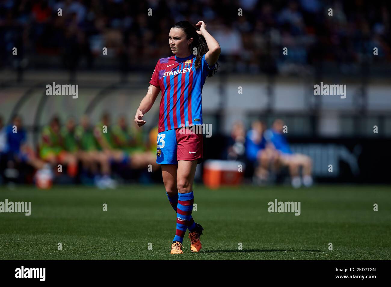 Ingrid Engen of FC Barcelona looks on during the Primera Iberdrola ...