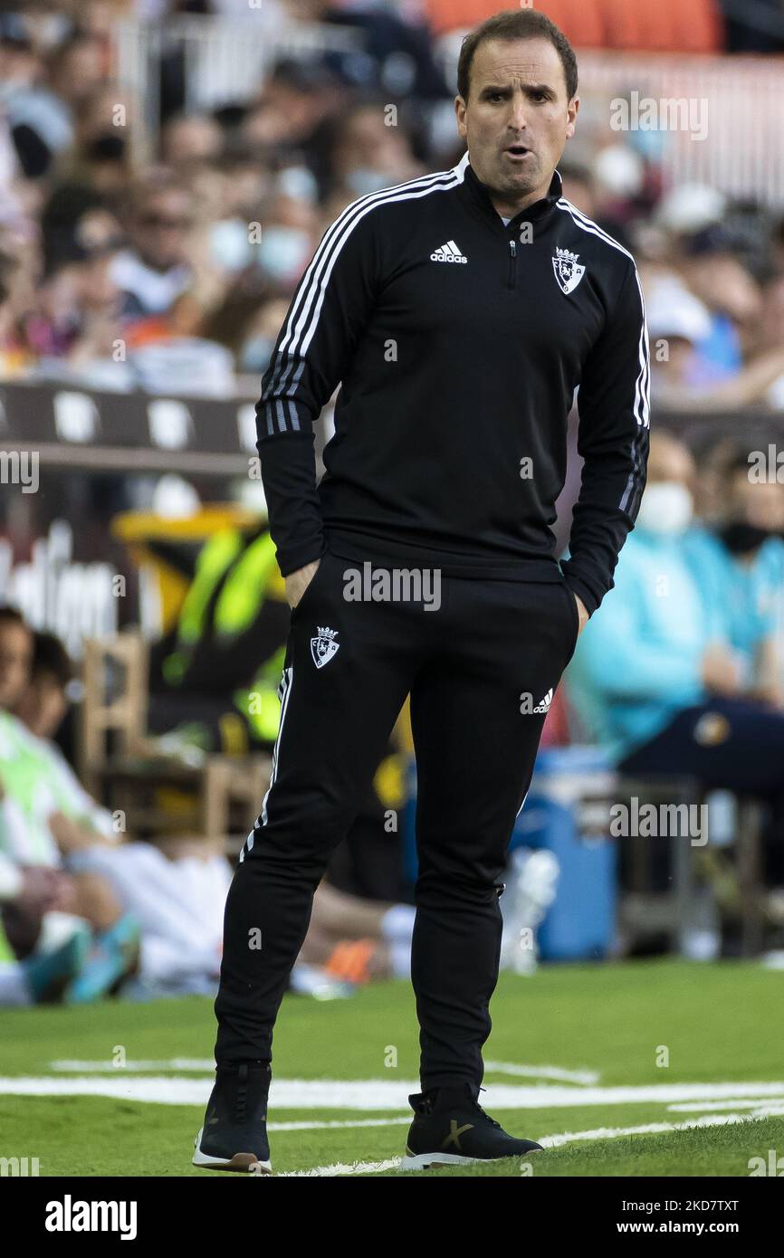 Head coach of C.A. Osasuna Jagoba Arrasate during La Liga match between ...