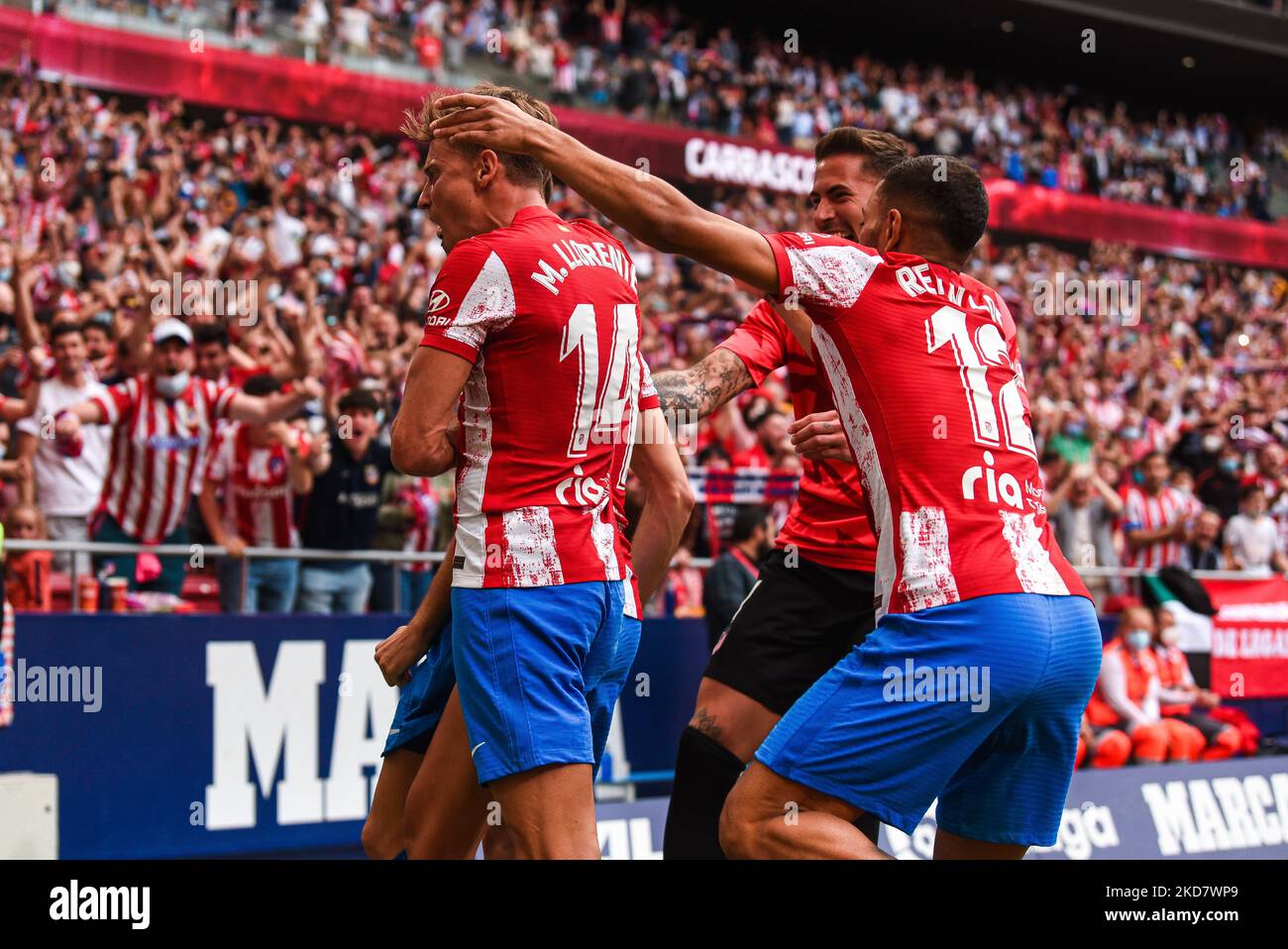 Yannick Carrasco, Marcos Llorente, Benjamin Lecomte and Renan Lodi ...