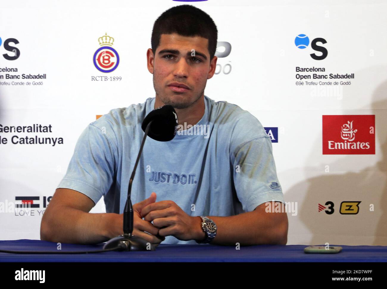 Carlos Alcaraz press conference during the Barcelona Open Banc Sabadell ...