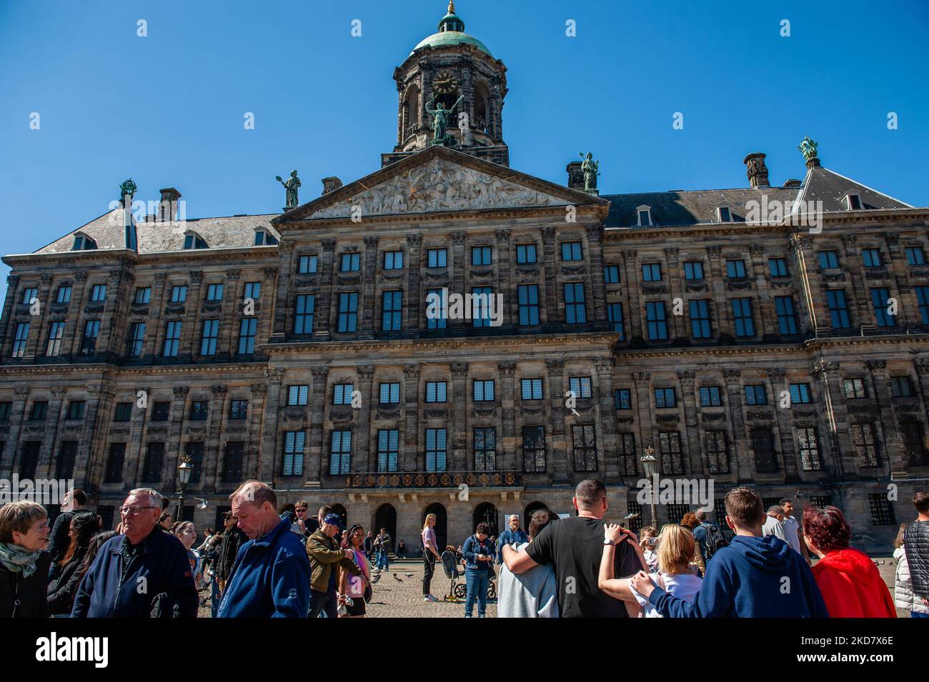 People walk in Amsterdam, Netherlands, on April 17, 2022 during the ...