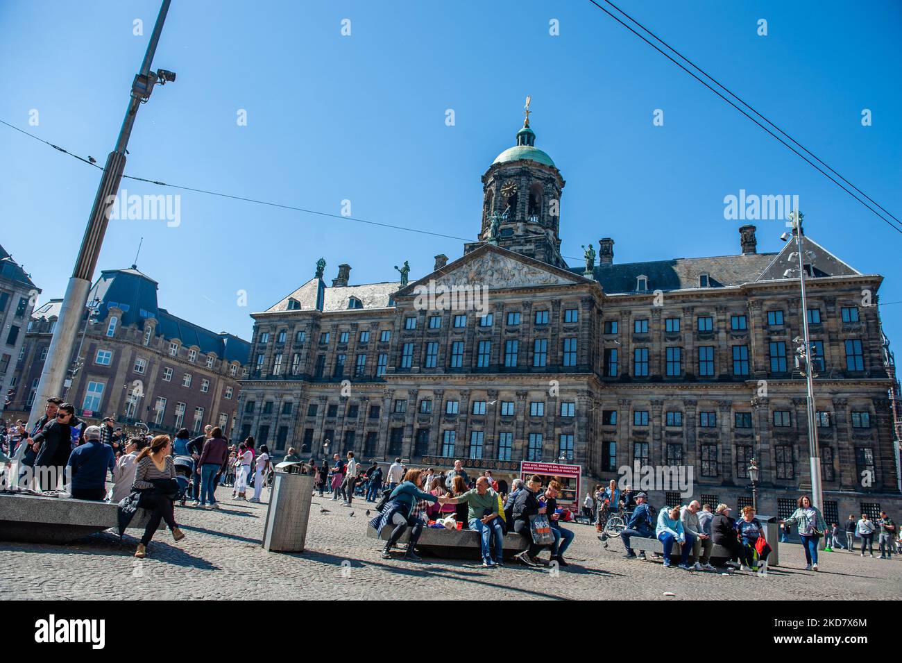 People walk in Amsterdam, Netherlands, on April 17, 2022 during the ...