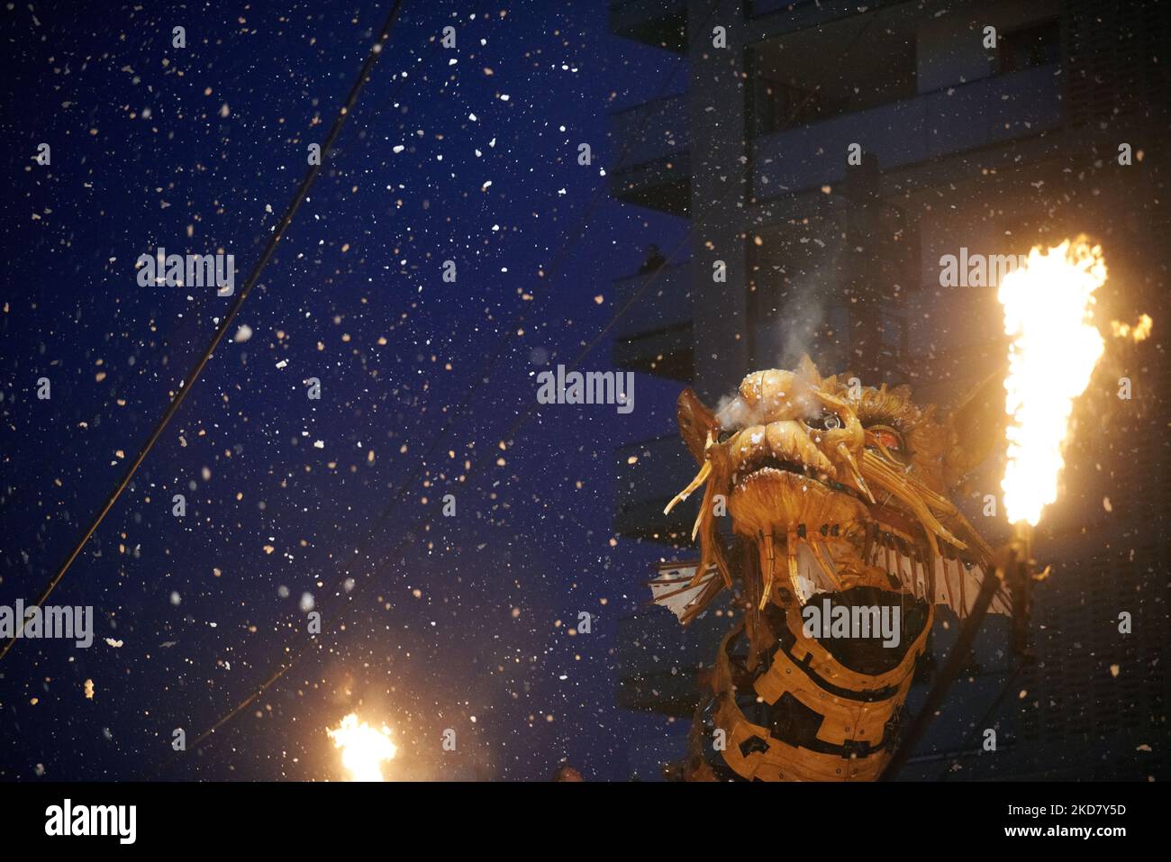 Long-Ma under false snow. A robot, a mare-dragon called Long-Ma ...