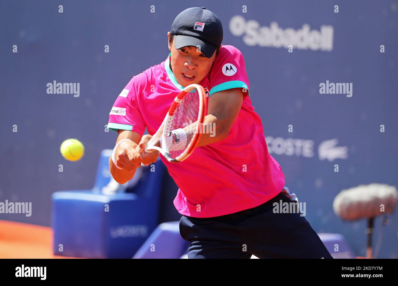 Brandon Nakashima during the match against Nicolas Alvarez Varona ...