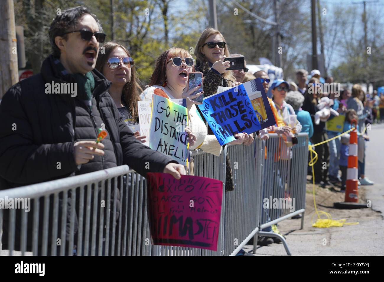 In Newton, Massachusetts, fans gathered to watch the running of the ...