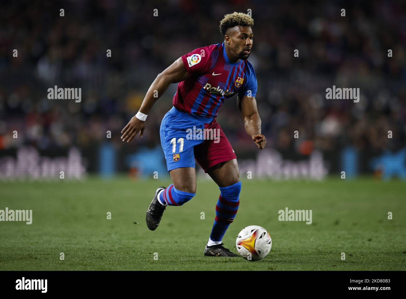 11 Adama Traore of FC Barcelona controls the ball during the La Liga ...