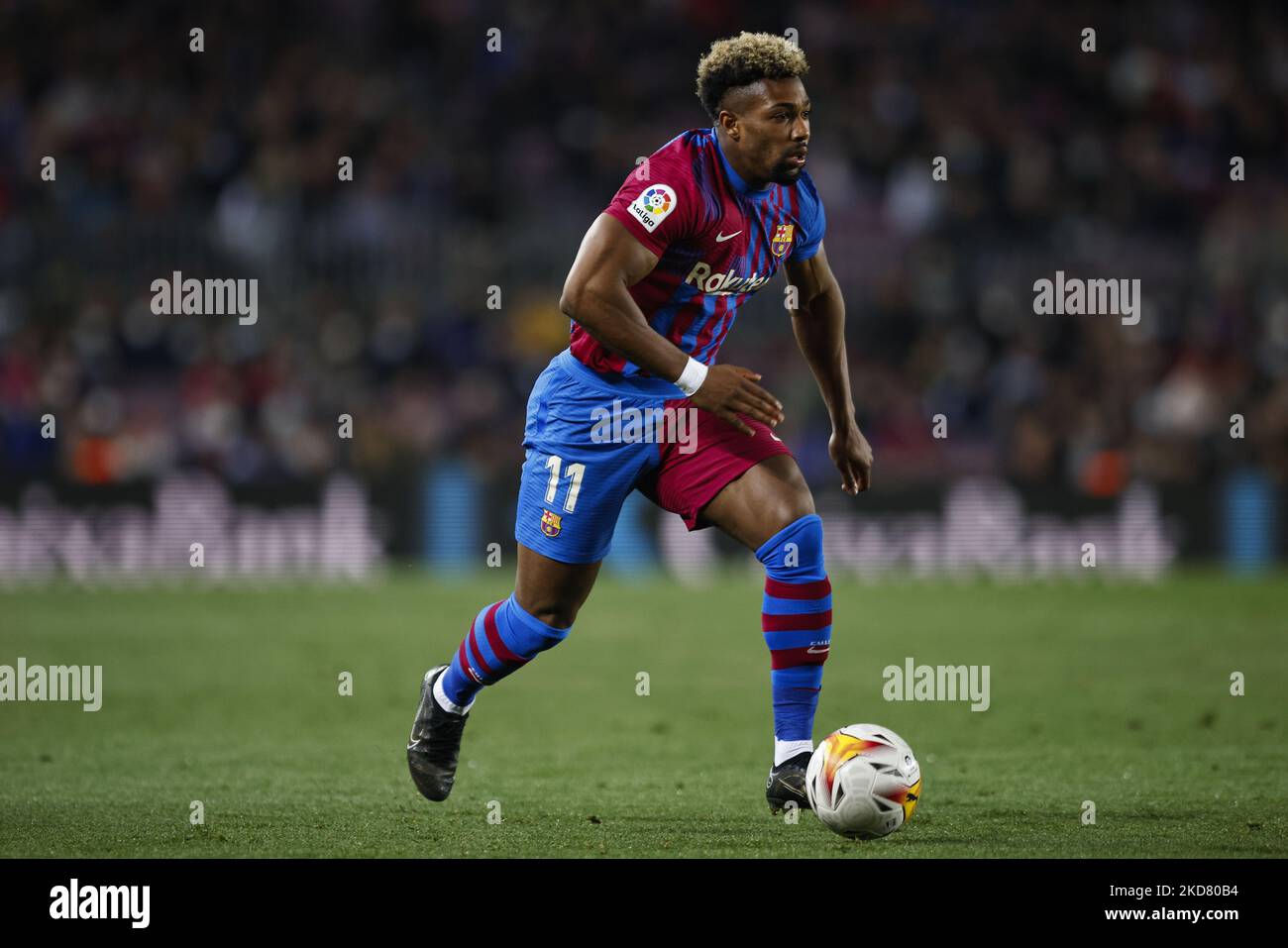 11 Adama Traore of FC Barcelona controls the ball during the La Liga ...