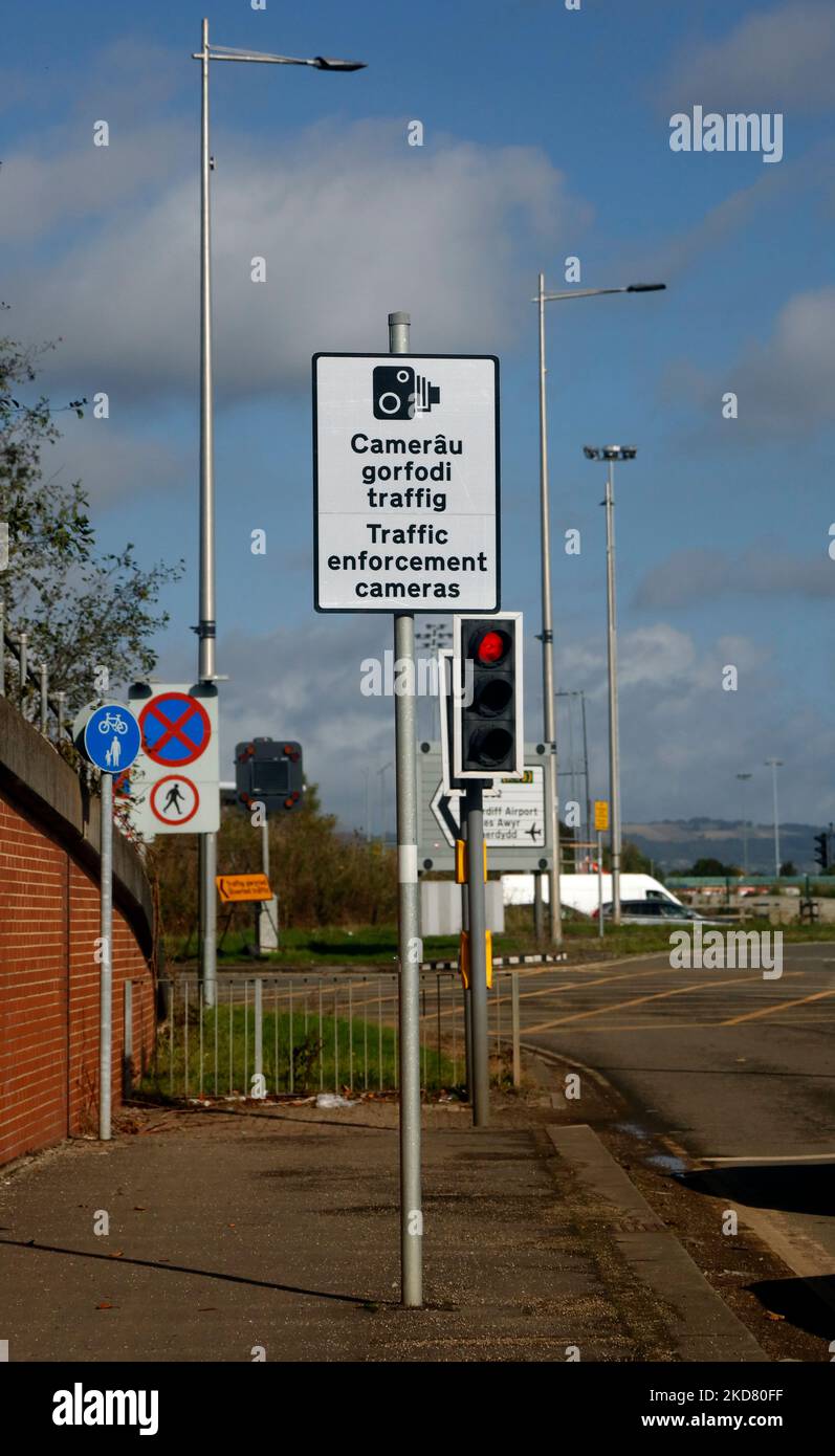 Bilingual traffic Enforcement Camera /Camerau gorfodi traffig sign ...