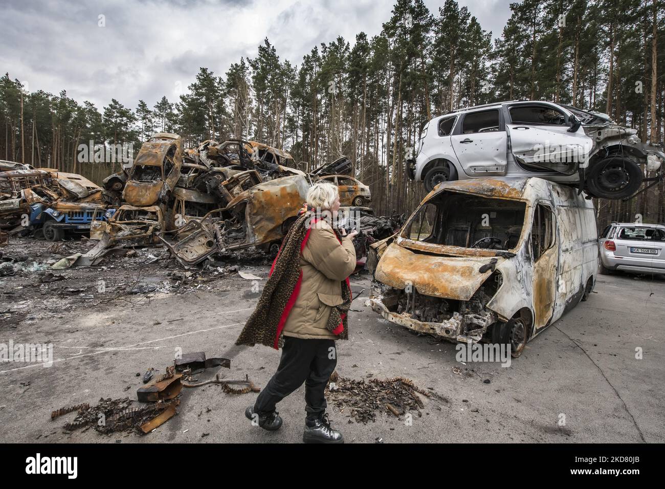 Civil vehicles destroyed in combat during the Russian invasion of ...