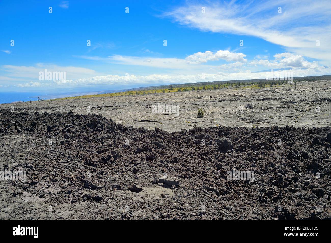 The picturesque steaming craters and lava streams around Mauna Ulu ...
