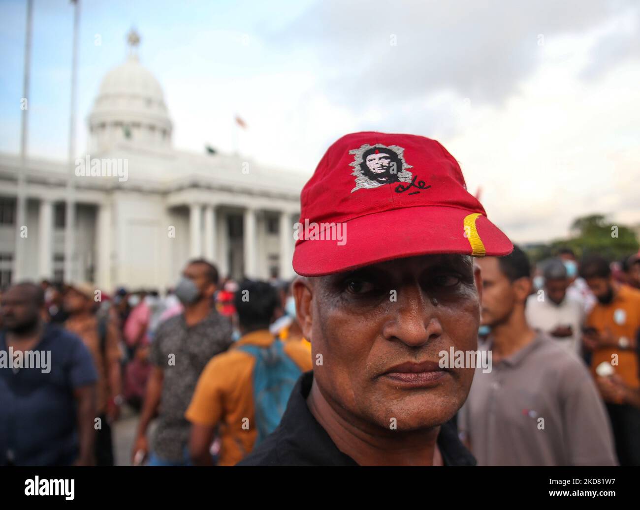 A Supporter of the opposition People's Liberation Front (JVP) take part ...