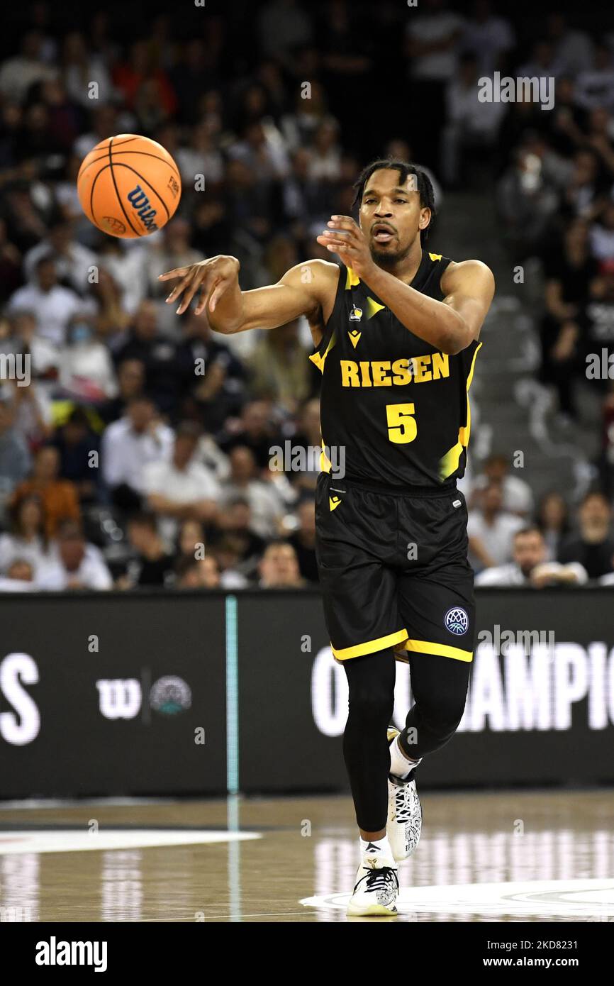 Justin-Simon in action during the game U-BT Cluj-Napoca v MHP Riesen ...