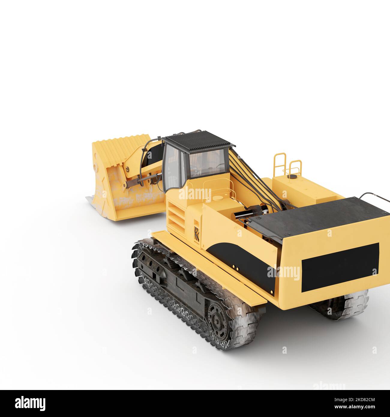 A 3D rendering of Bulldozer isolated in white background Stock Photo ...