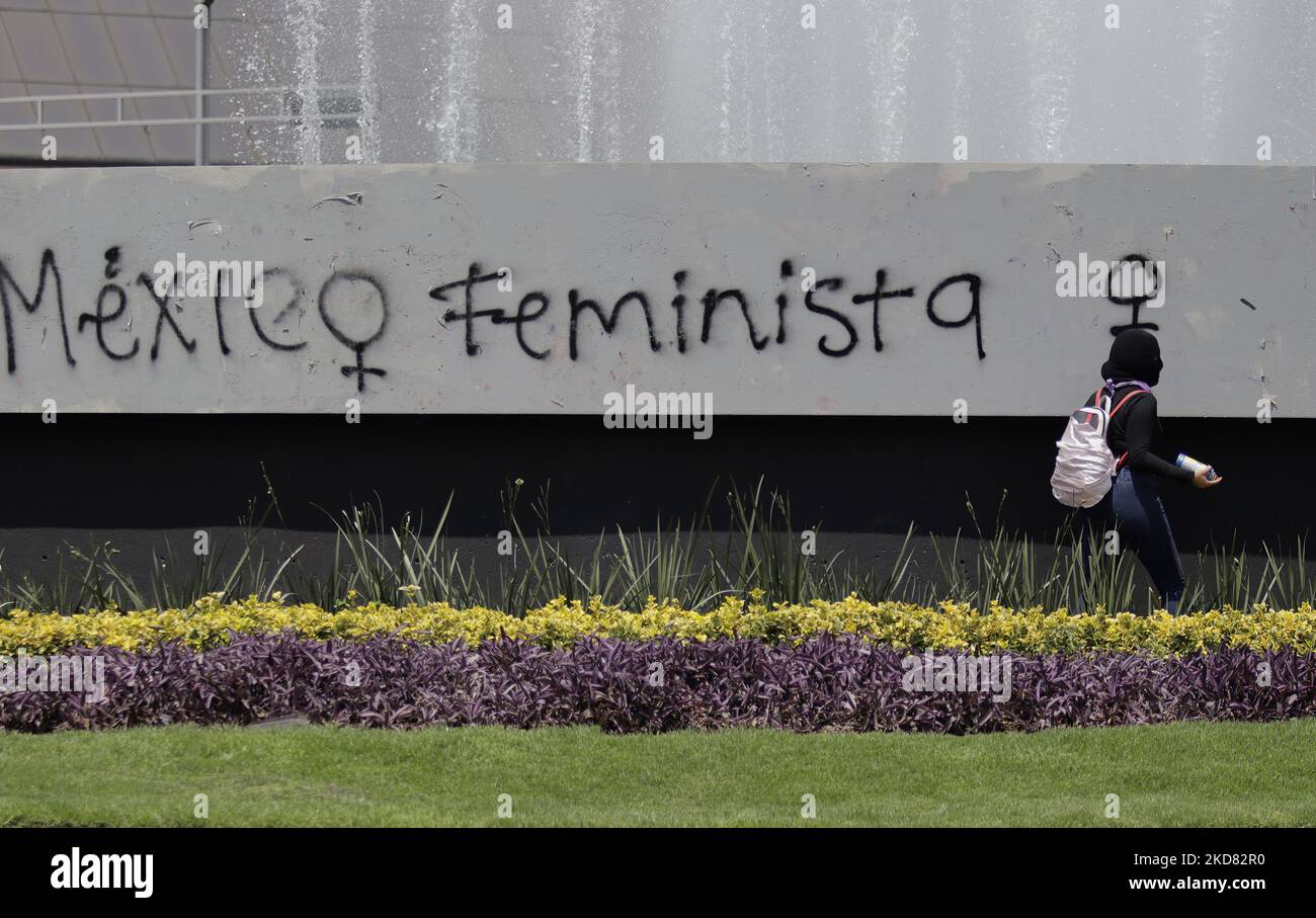 A member of a feminist collective in Mexico City, she creates graffiti ...