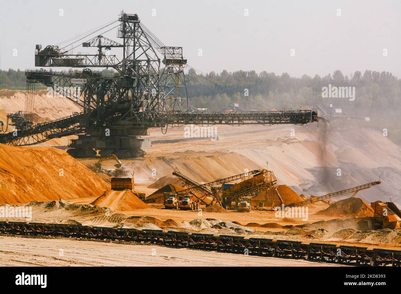 a bucket wheel excavator is seen operated at the Garzweiler surface ...