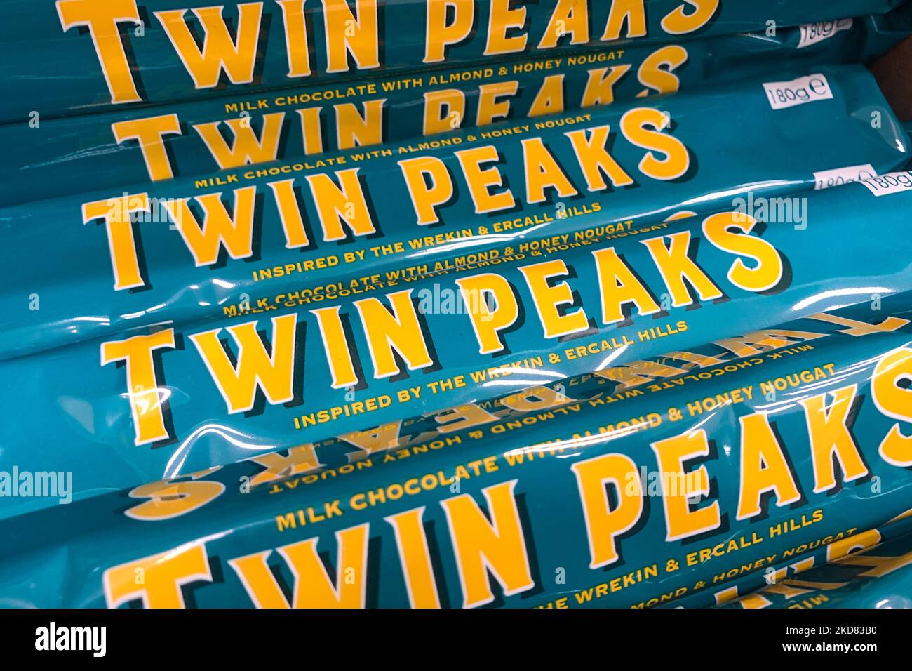 Twin Peaks chocolate packaging are seen in a store in Poland on April ...