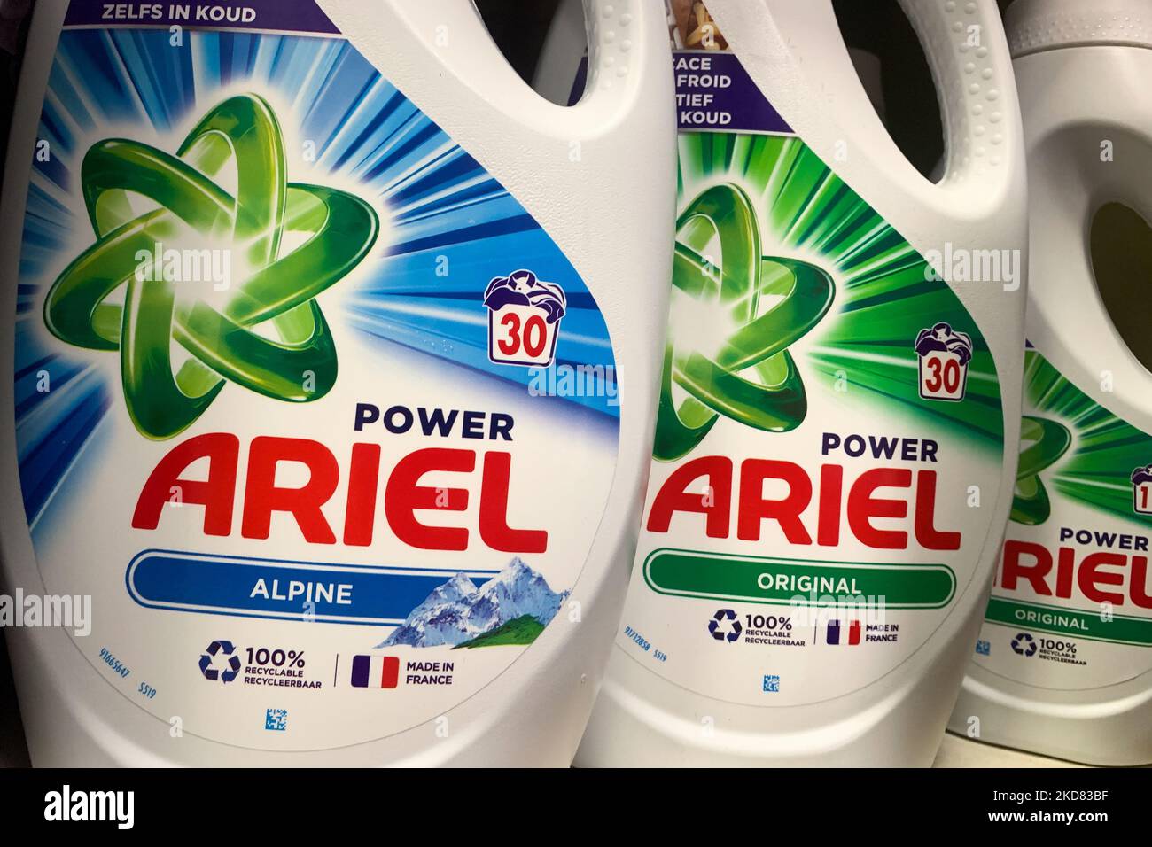 Ariel packaging are seen in a store in Poland on April 19, 2022. (Photo ...