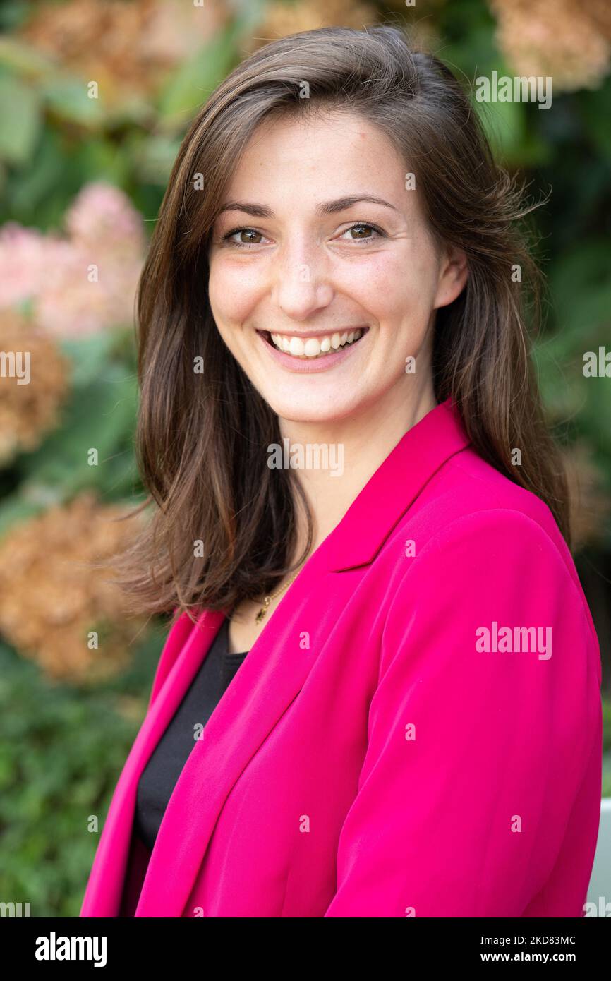 Deputy of the group Ecologiste NUPES, Marie-Charlotte Garin poses in ...