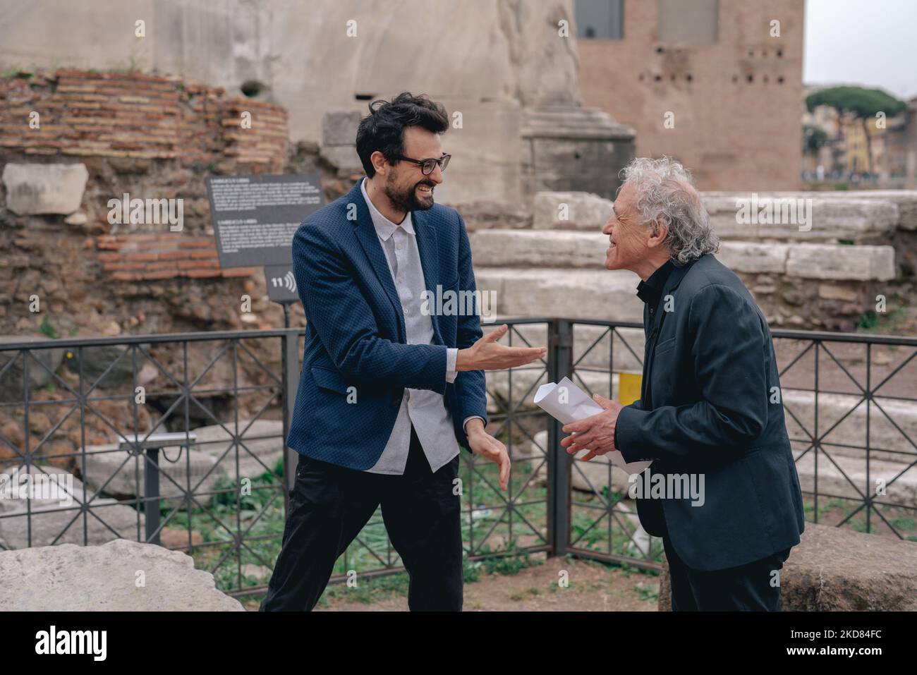 Director Abel Ferrara and poet Gabriele Tinti attend the reading by ...