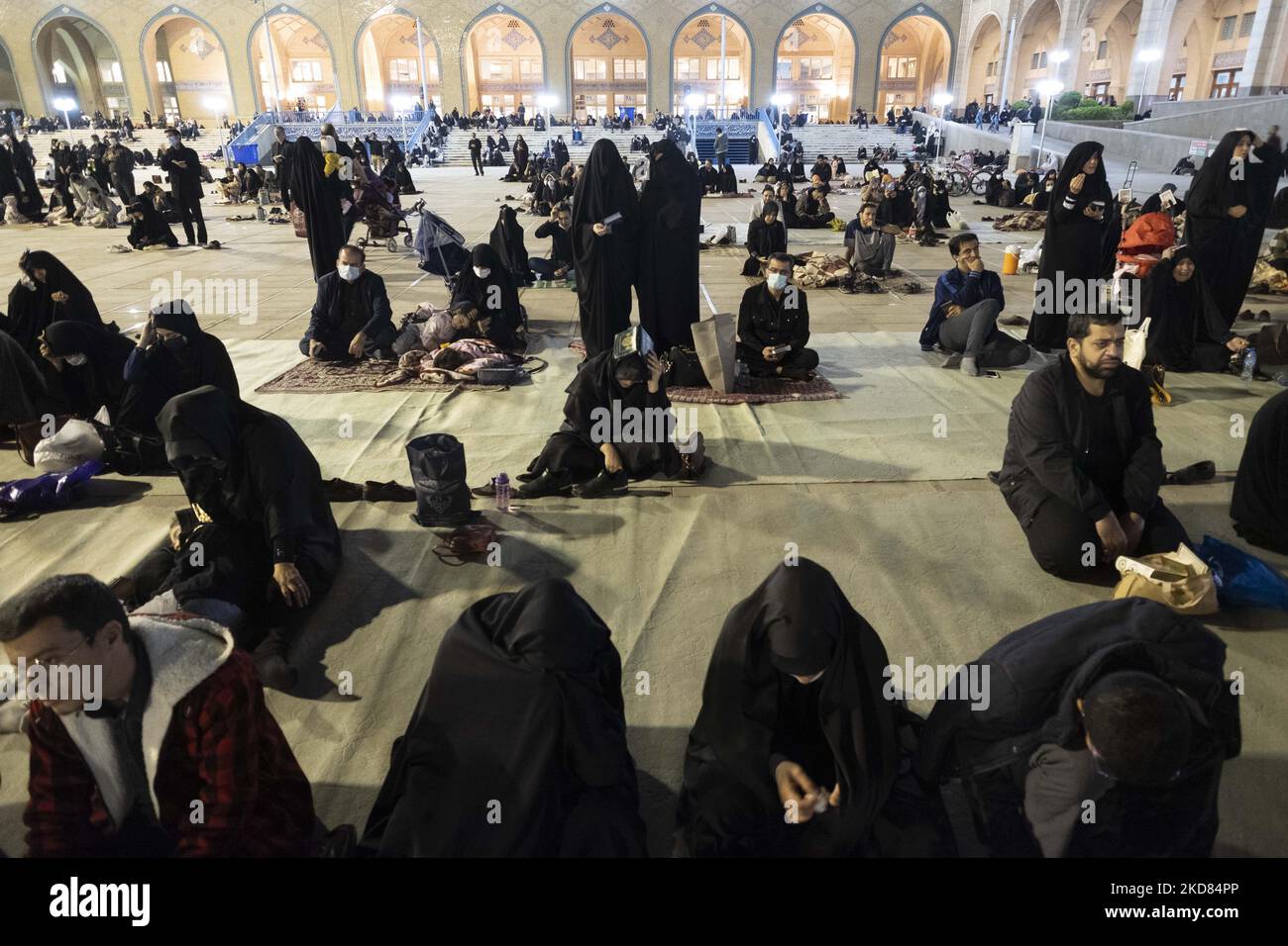 Iranian people pray in the Imam Khomeini Grand mosque in downtown ...