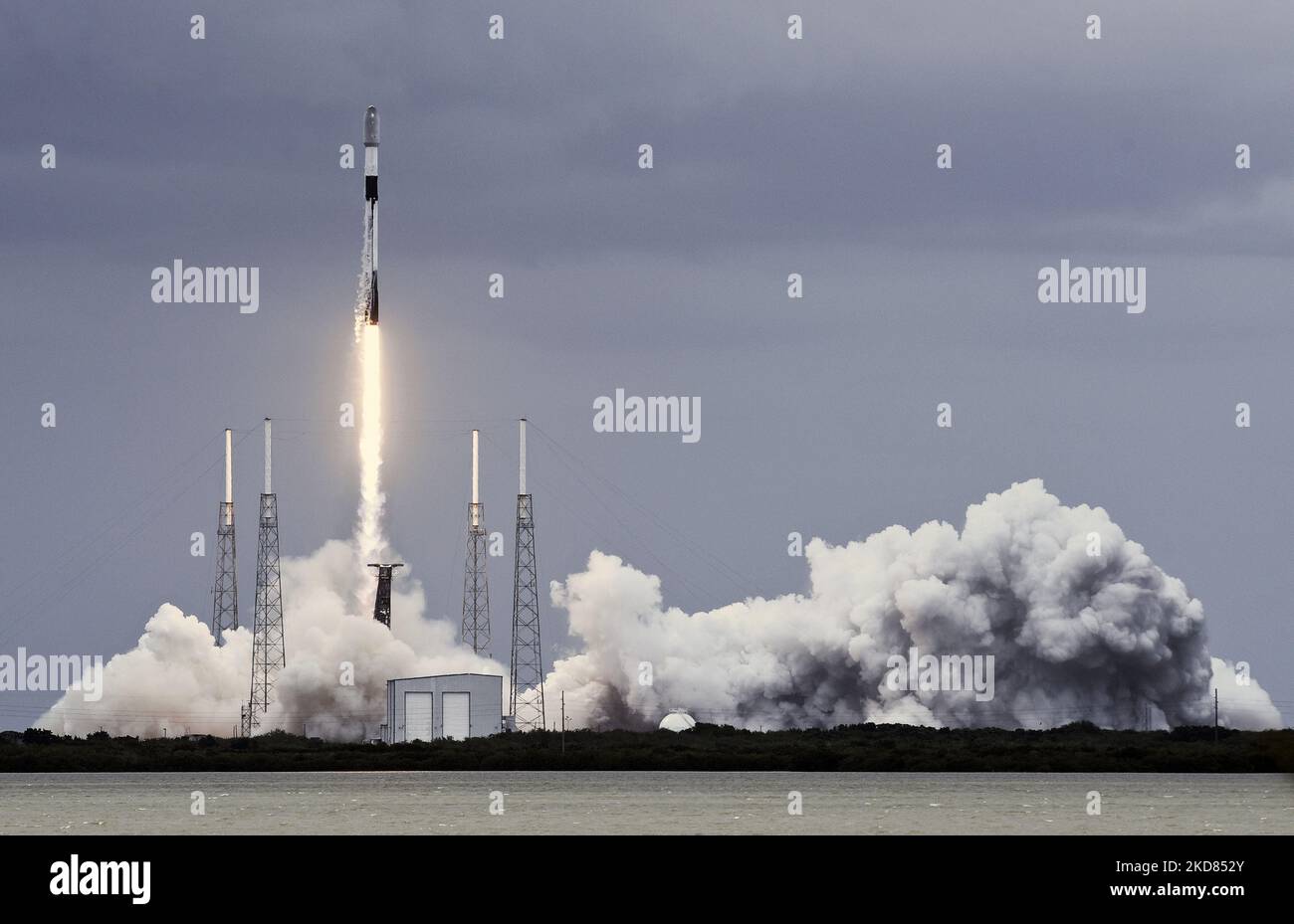 A Spacex Falcon 9 Rocket Carrying A Batch Of 53 Starlink Internet