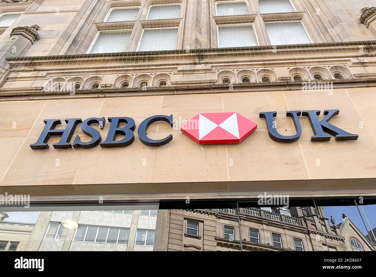 A HSBC logo is seen in London 22 April 2022. (Photo by Giannis ...