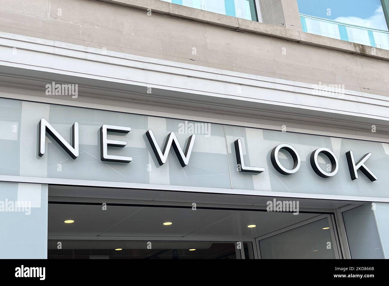 A New Look logo is seen in London 22 April 2022. (Photo by Giannis ...