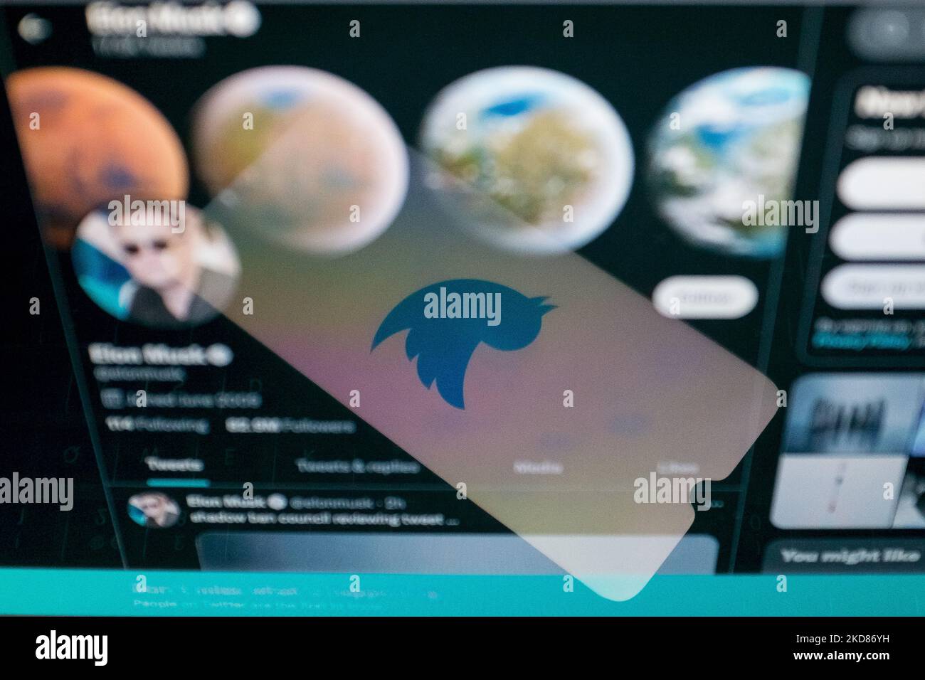 In this photo illustration Twitter logo seen displayed on a smartphone ...
